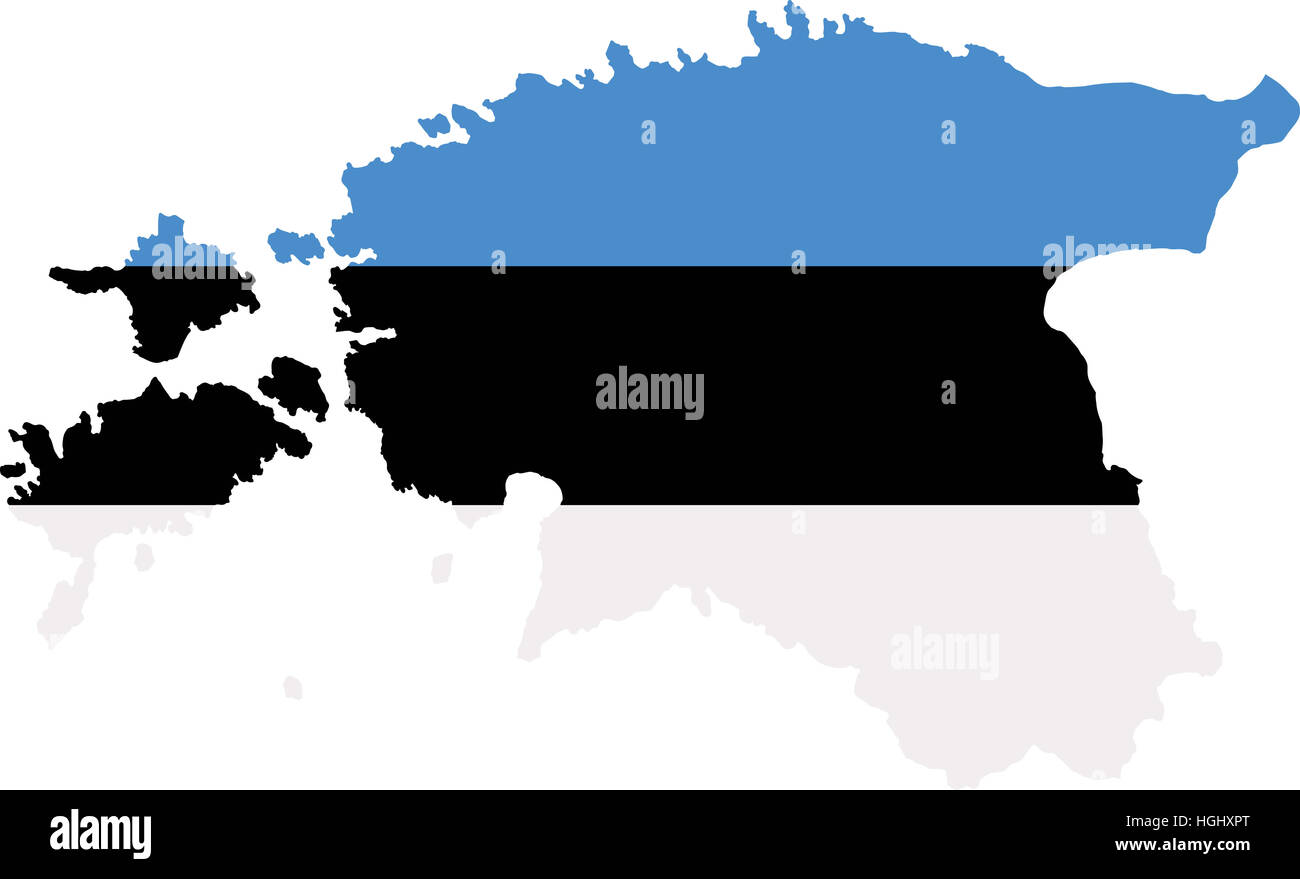 Estonia map with flag Stock Photo - Alamy