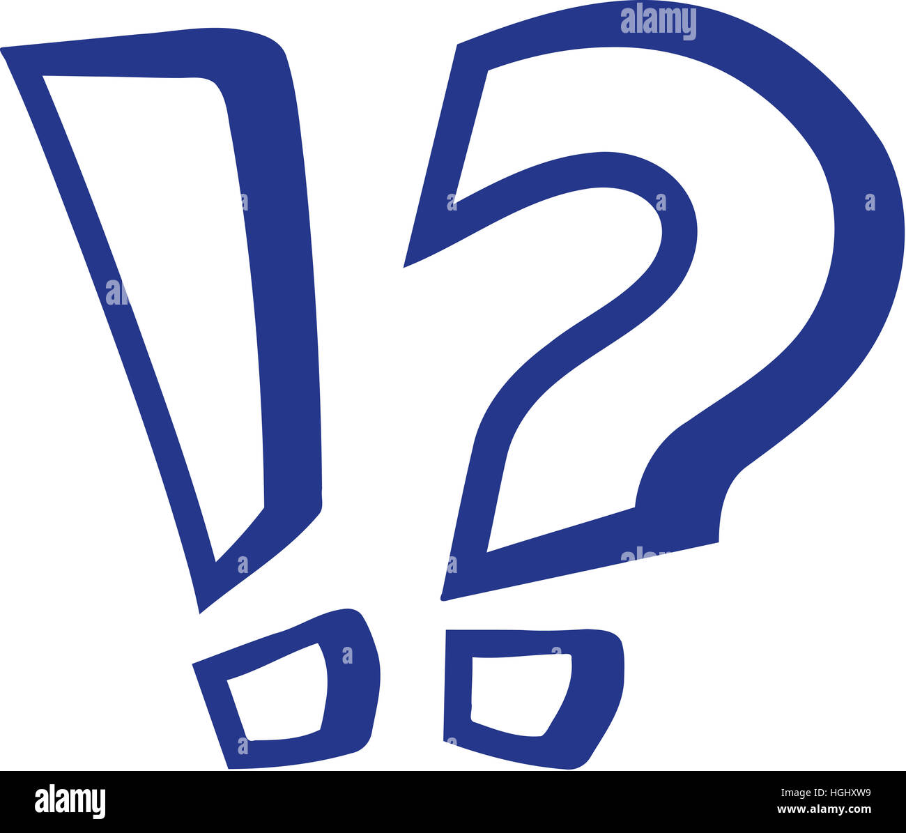 Exclamation mark and question mark outline Stock Photo - Alamy