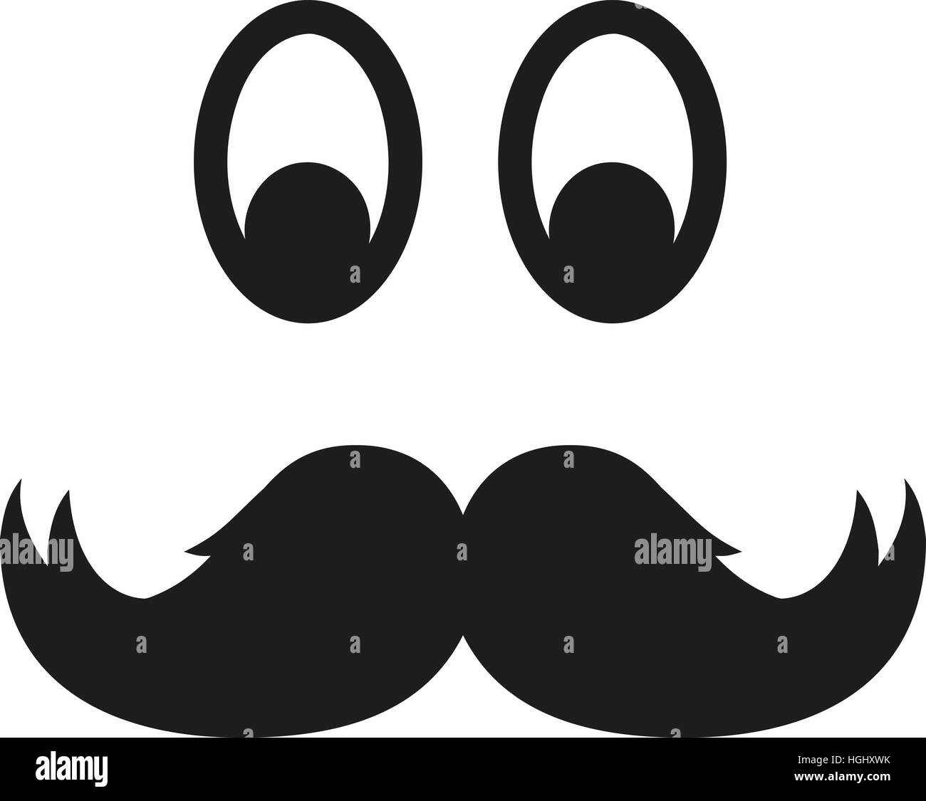 Mustache with eyes Stock Photo - Alamy
