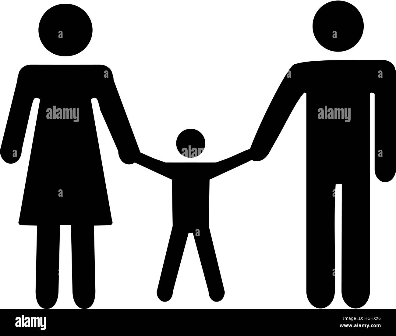 Father child icon pictogram Black and White Stock Photos & Images - Alamy