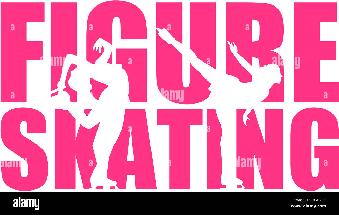Figure Skating word with silhouette cutouts Stock Photo - Alamy