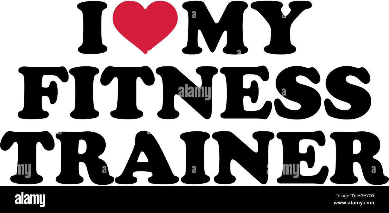 I love my fitness trainer Stock Photo - Alamy