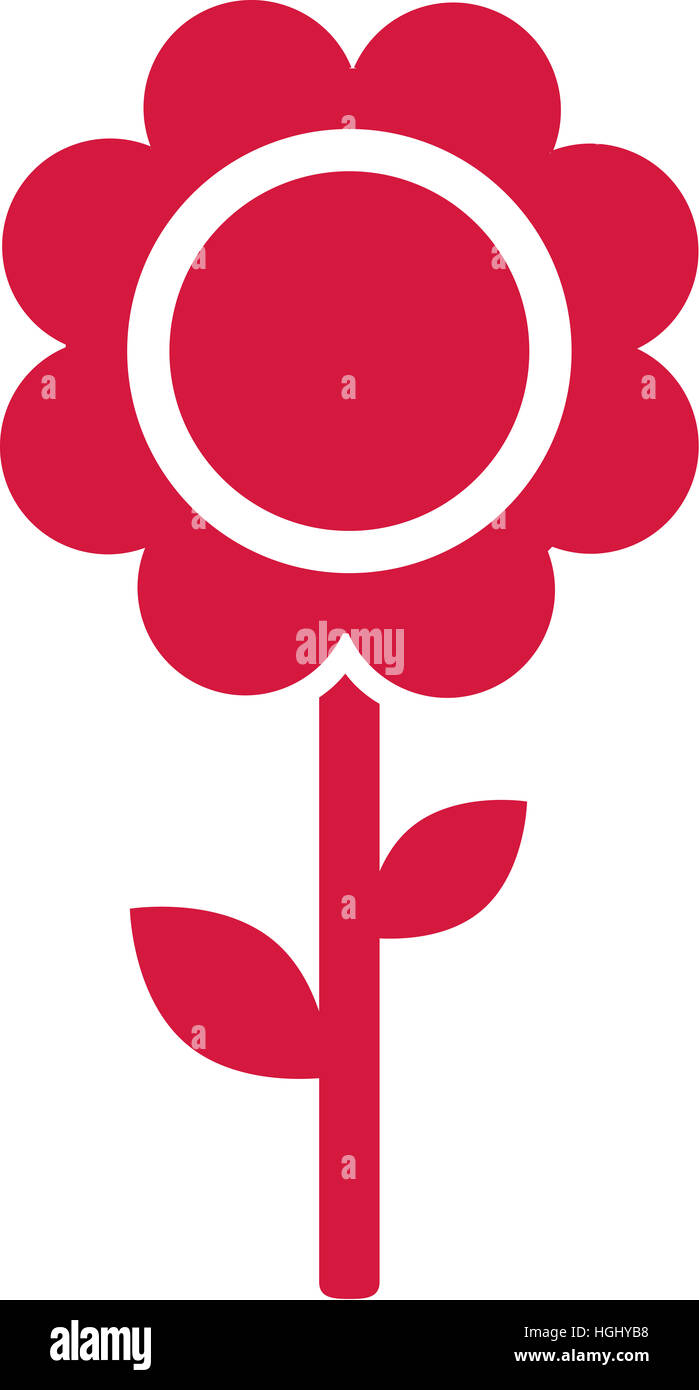 Red flower icon Stock Photo - Alamy