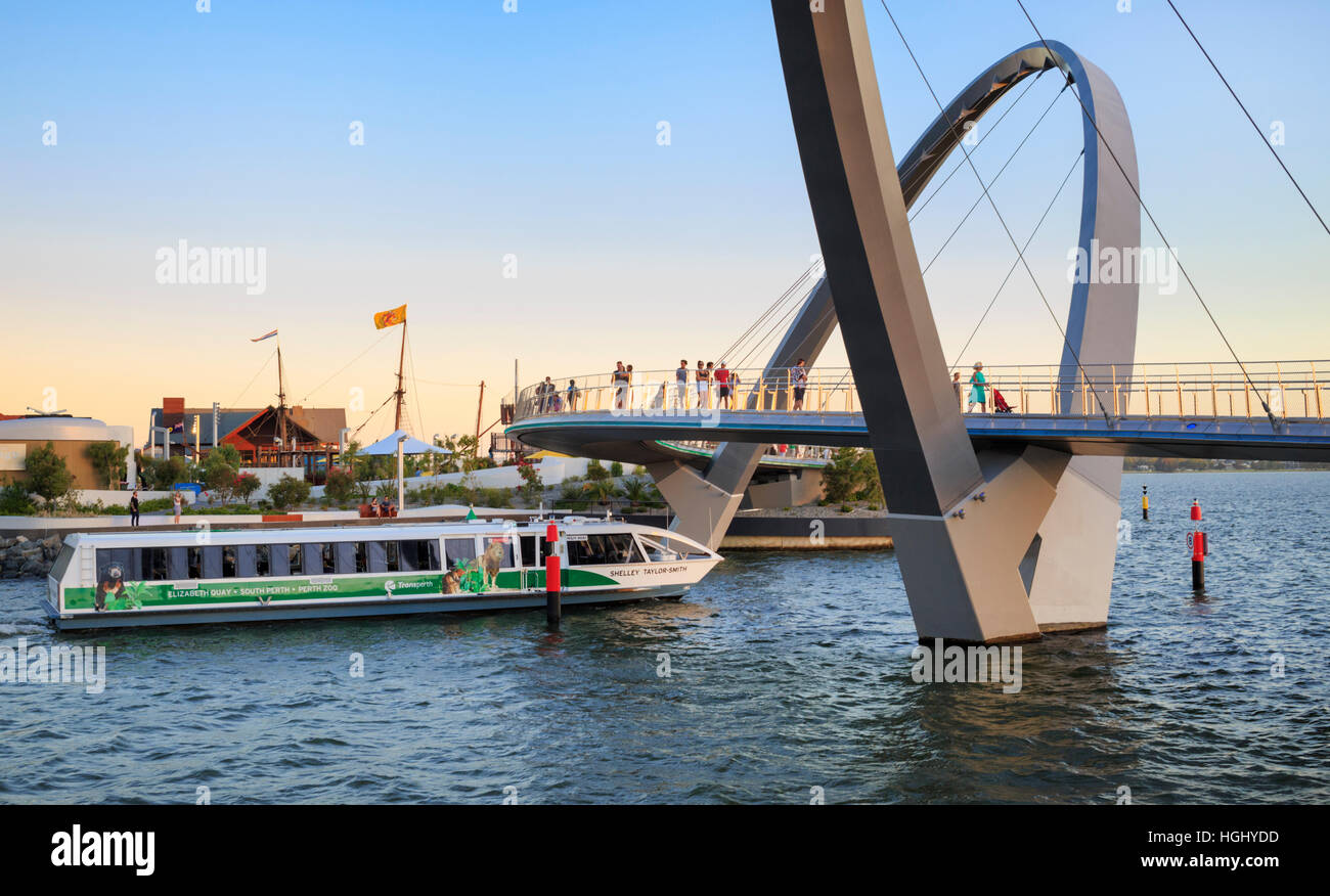 A TransPerth ferry leaving Elizabeth Quay Stock Photo - Alamy