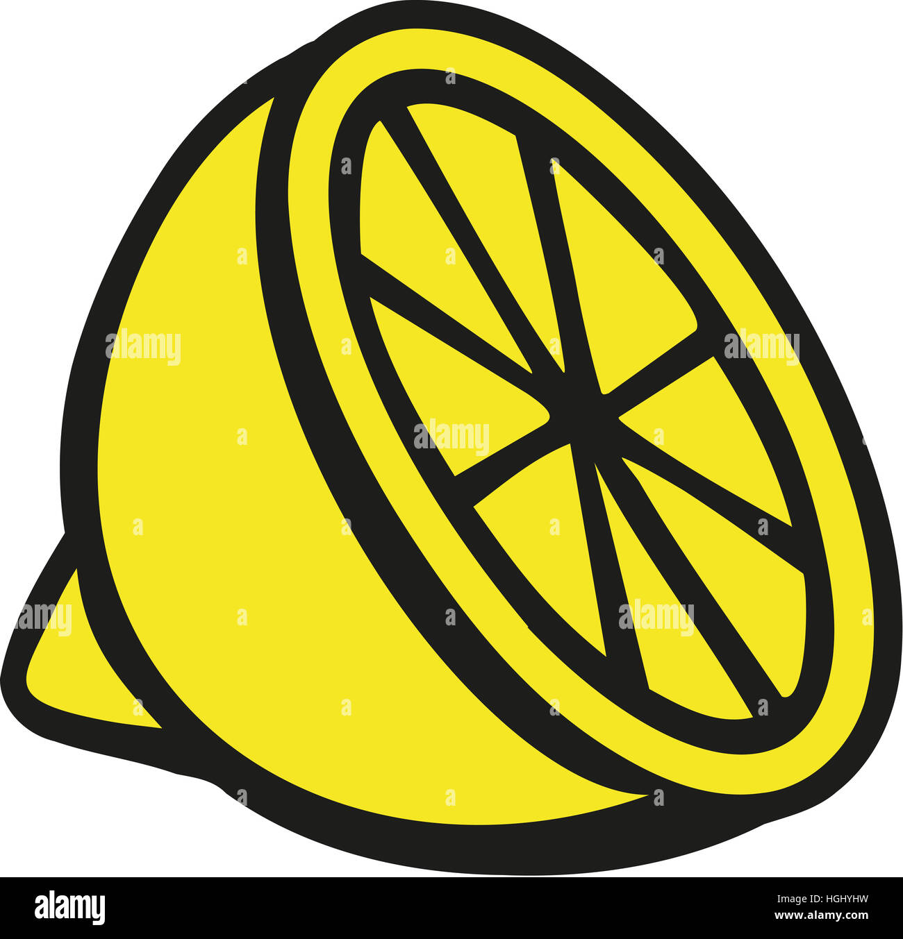 Yellow lemon slice cartoon hi-res stock photography and images - Alamy