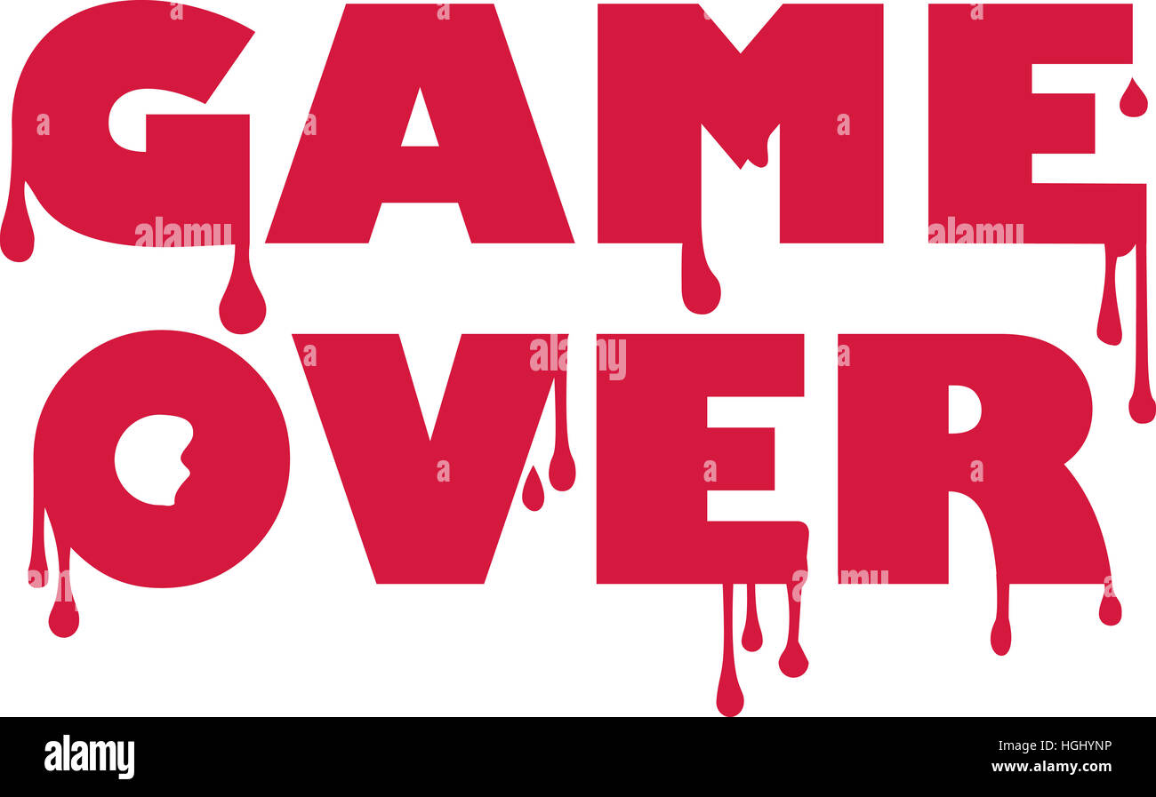Game over with blood drops Stock Photo - Alamy