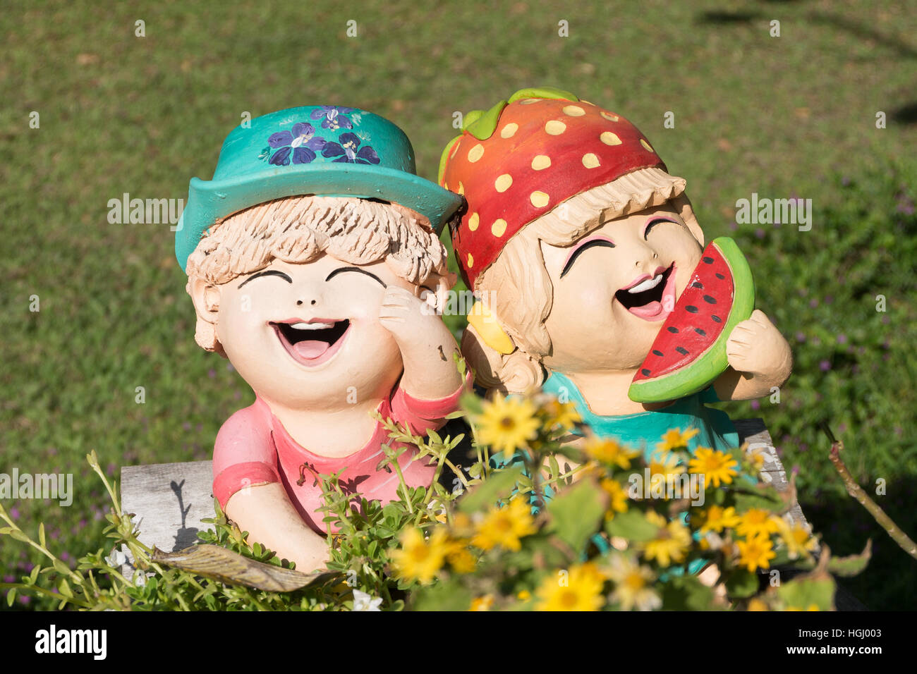 close up,Happy dolls in the garden Stock Photo - Alamy
