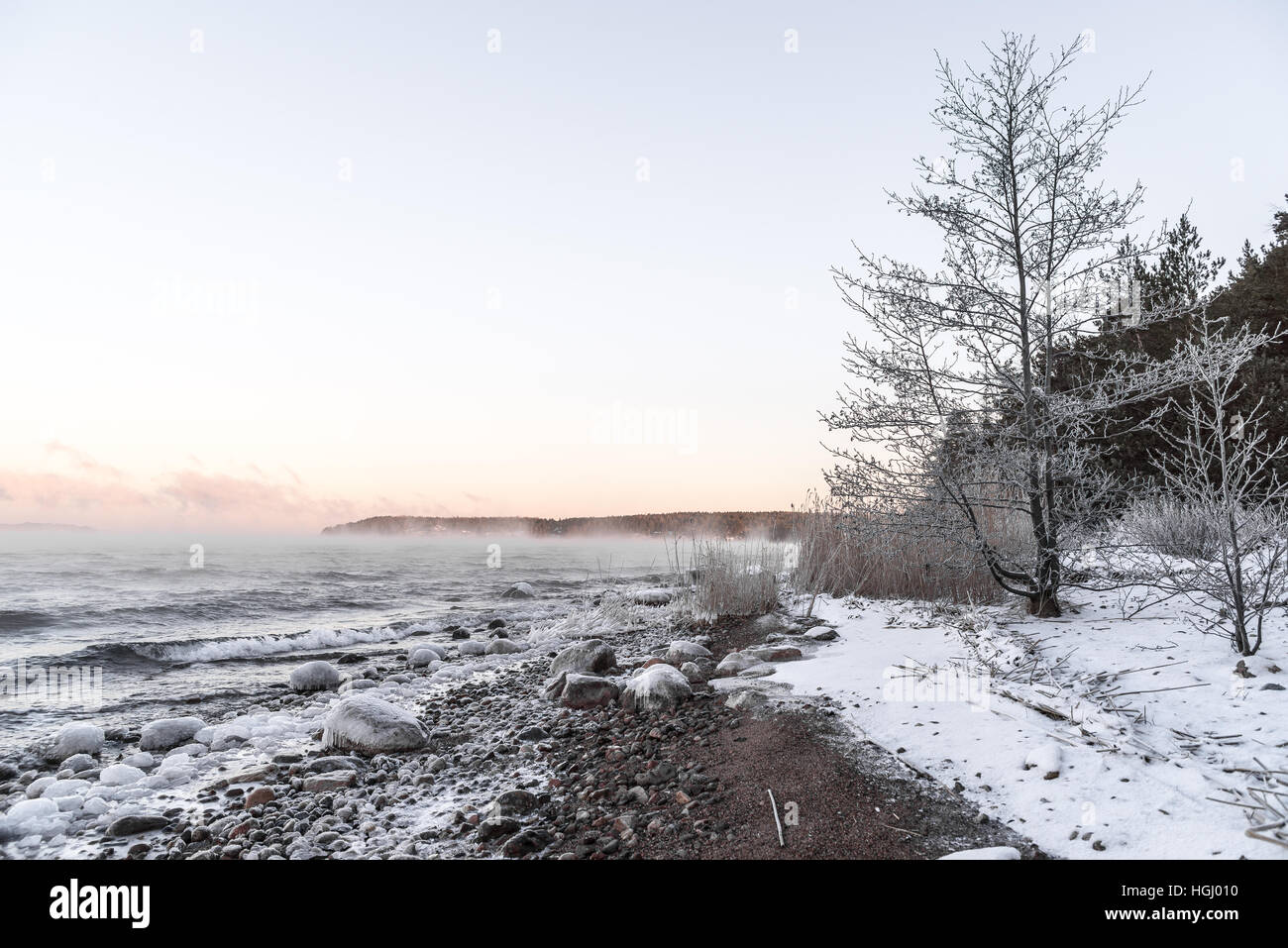 Cold winter morning in Baltic sea Stock Photo - Alamy