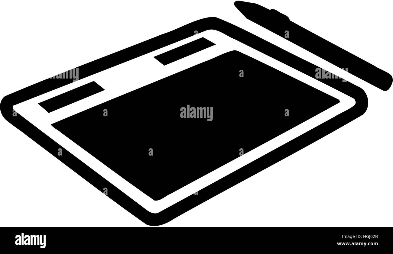 Graphic tablet with pen Stock Photo - Alamy