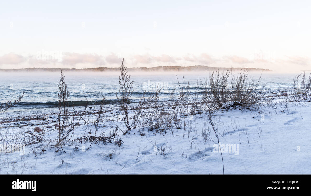 Winter scene in coast Stock Photo - Alamy