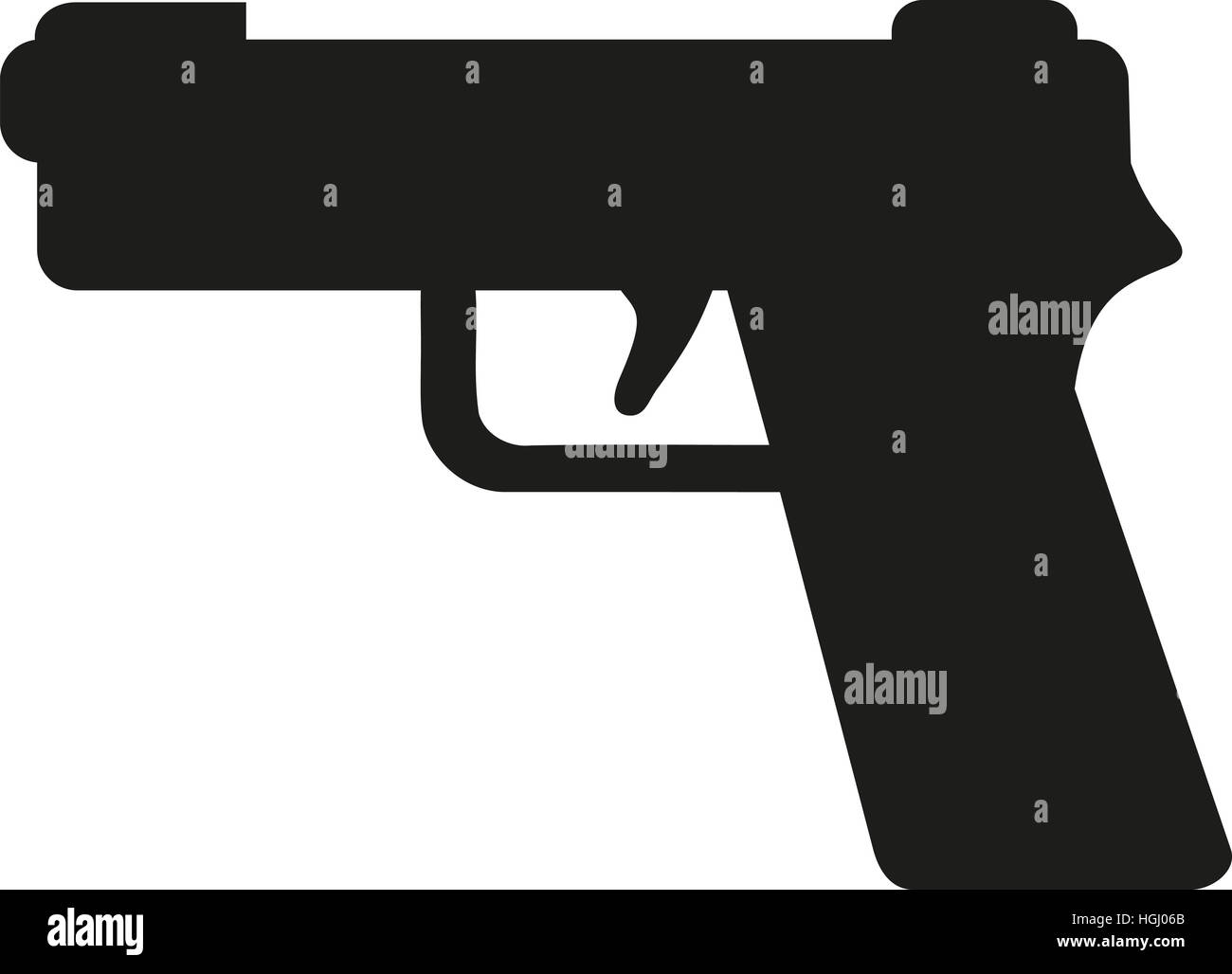 Gun pistol pictogram Stock Photo - Alamy