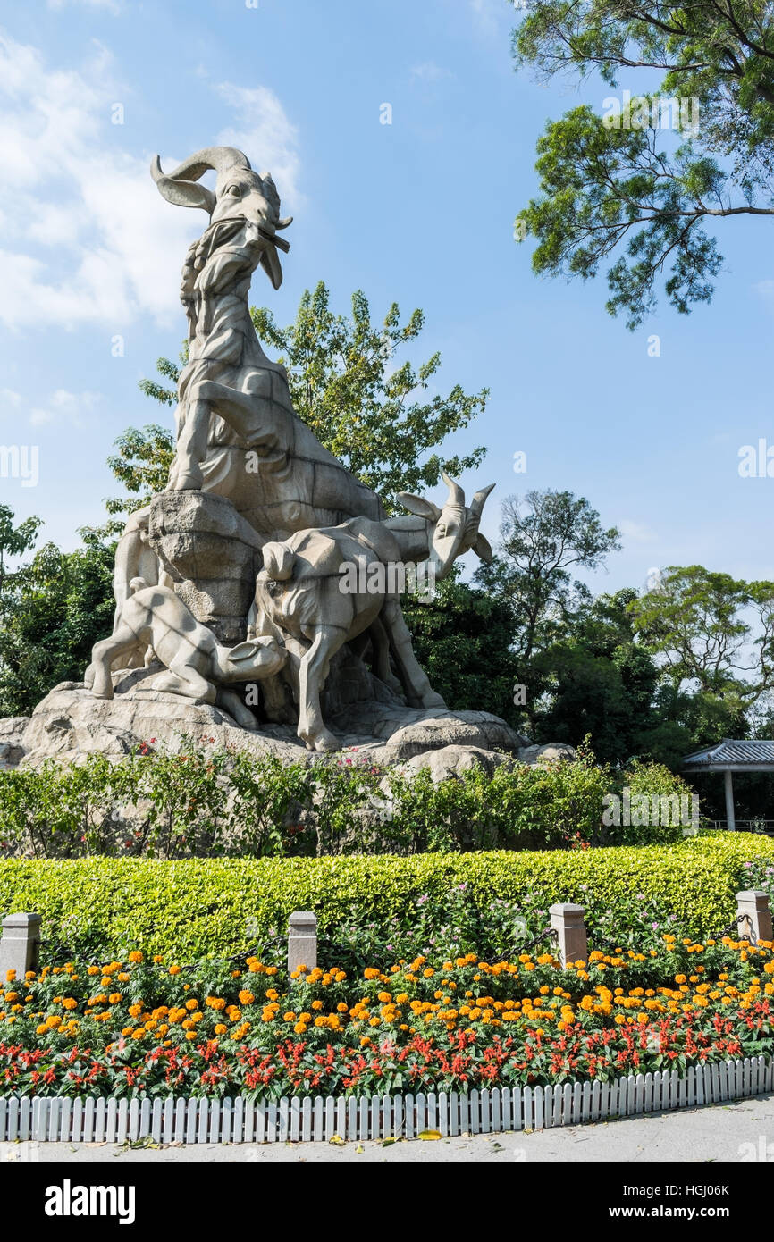 Five rams statue at Yuexiu Park, Guangzhou, China Stock Photo - Alamy