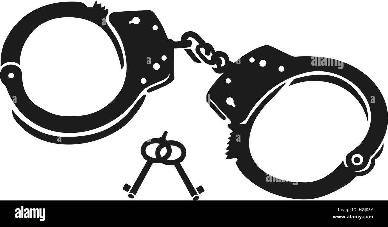 Hand cuffs with keys Stock Photo - Alamy