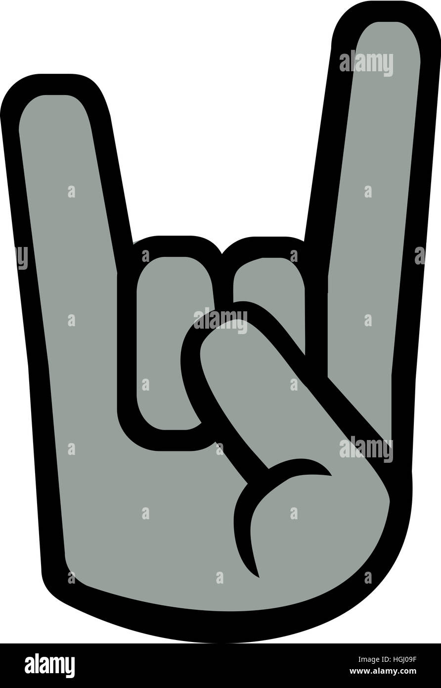Grey rock hand icon Stock Photo - Alamy