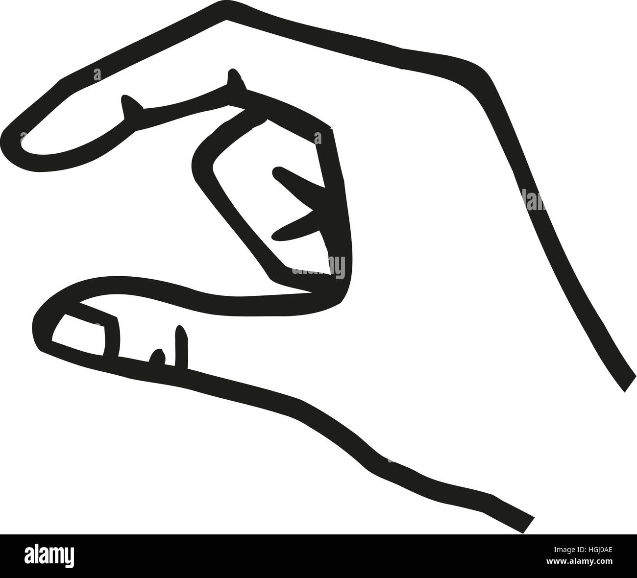 Hand symbol for small hi-res stock photography and images - Alamy