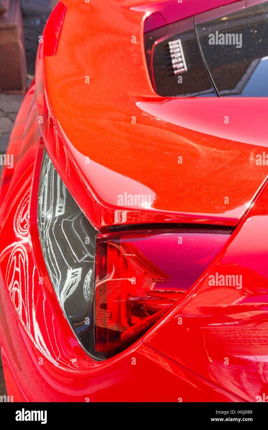 Tail lights of Ferrari 458 Italia at Meridien Modena Dealers, High ...