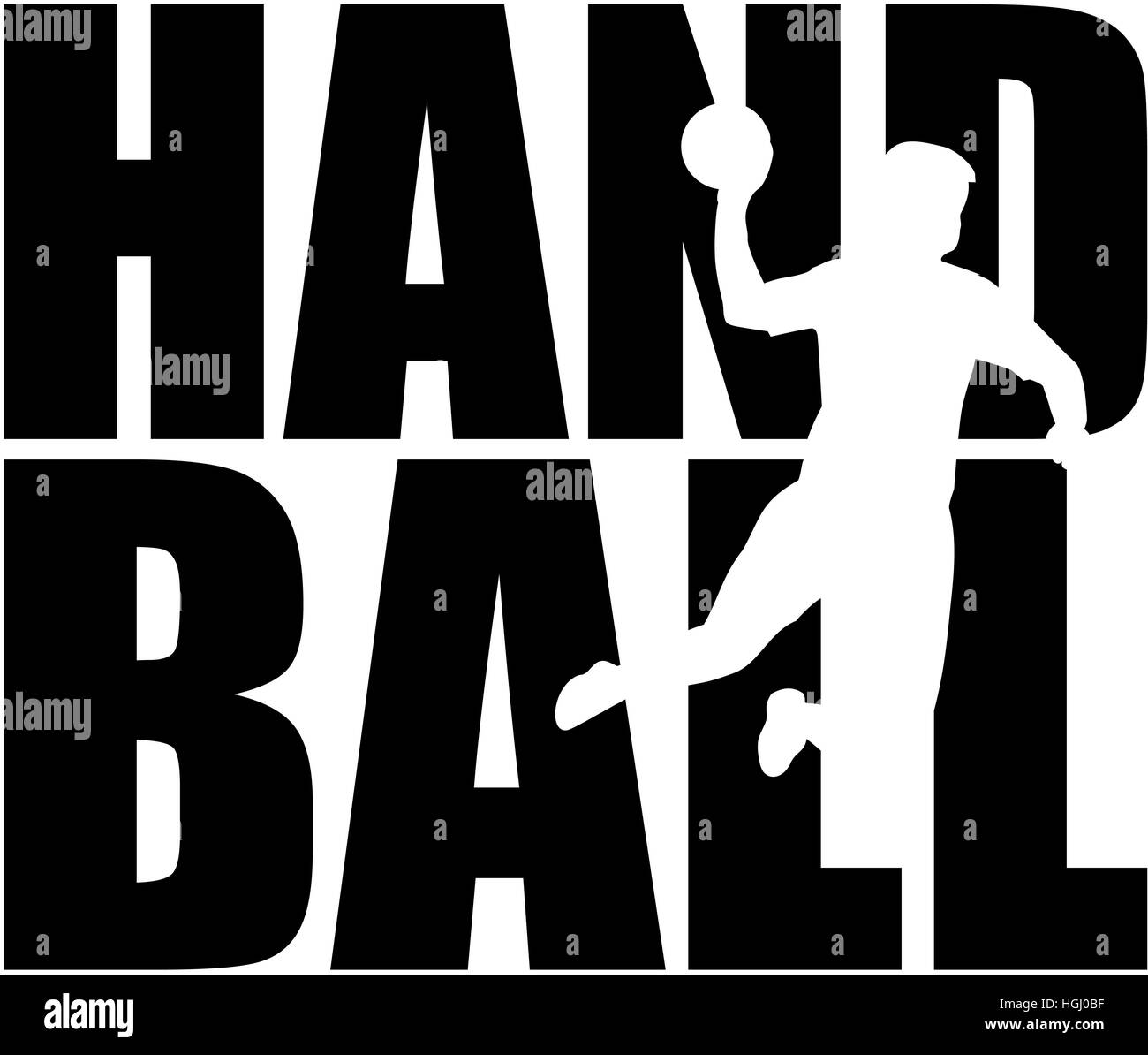 Handball word with player cutout Stock Photo - Alamy