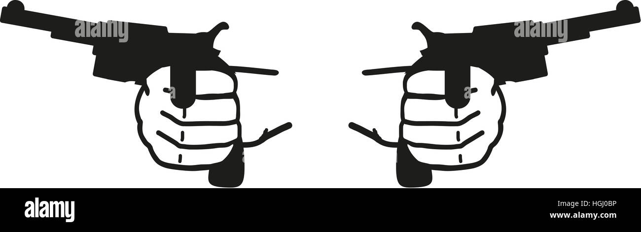 Two revolver guns in hands Stock Photo - Alamy