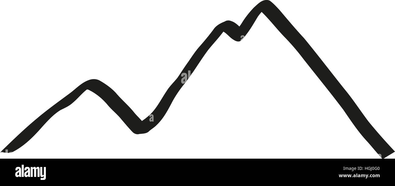 Mountains shape hand drawn Stock Photo - Alamy
