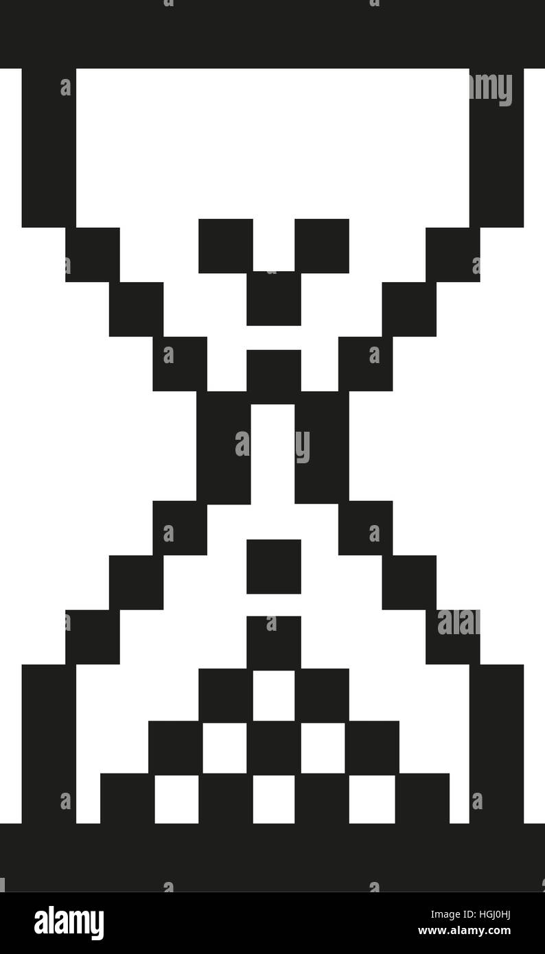 Pixel Hourglass retro icon Stock Photo - Alamy