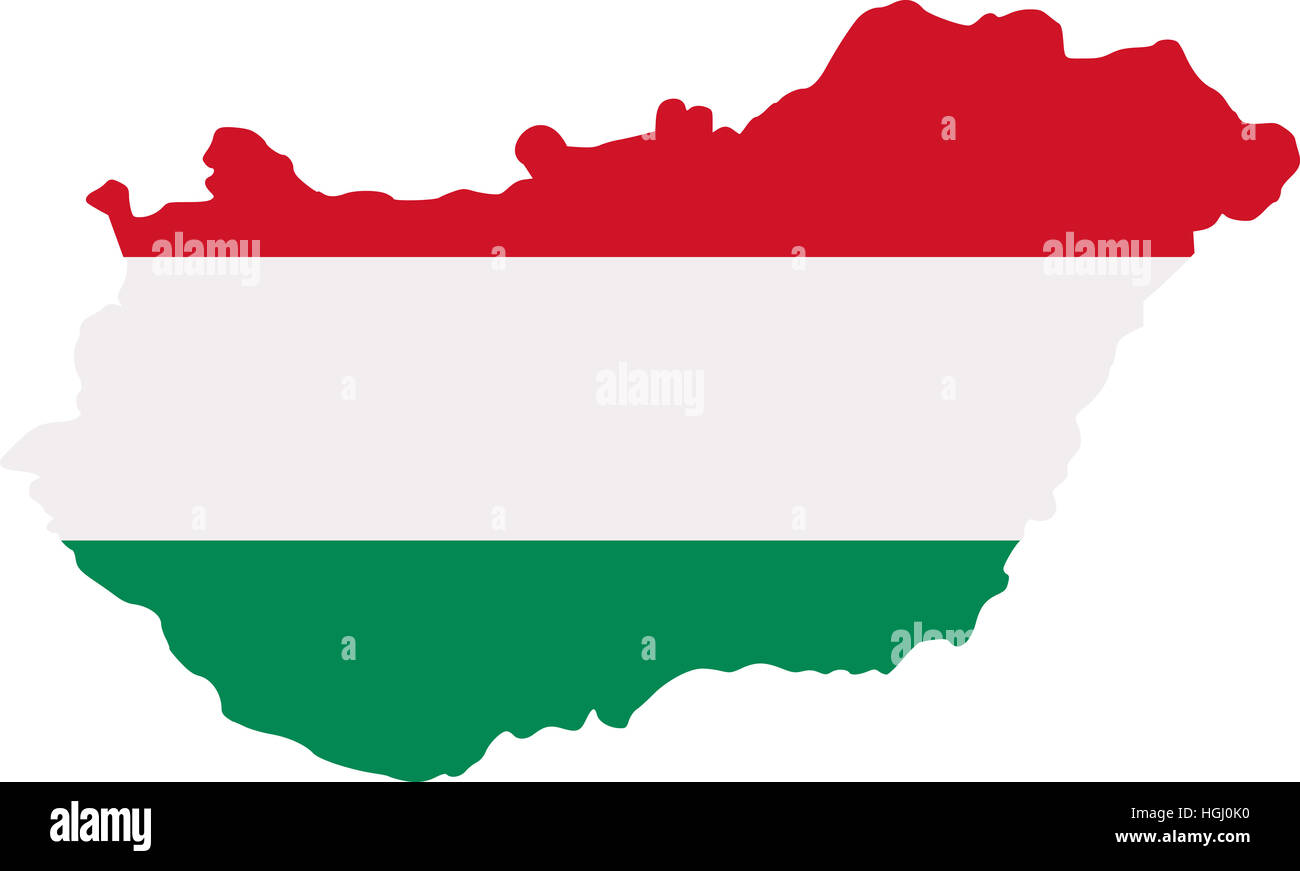 Hungary map with flag Stock Photo - Alamy