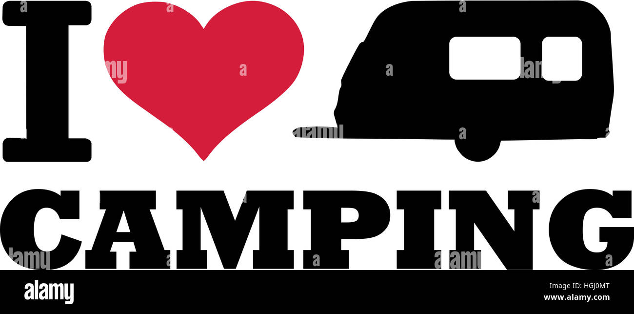 I love Caravan with camping Stock Photo - Alamy