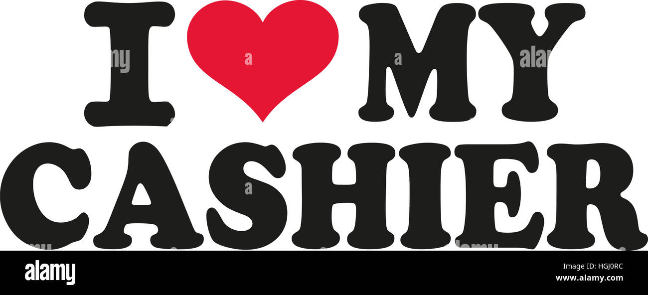 I love my cashier Stock Photo - Alamy