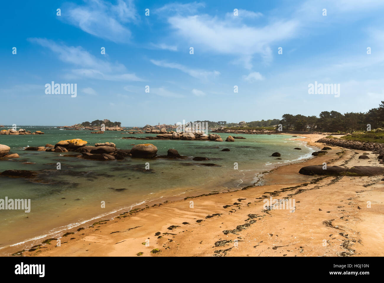 coastal landscape of Bretagne, northern France Stock Photo - Alamy