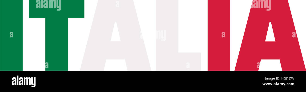 Italy flag word Italia Stock Photo - Alamy