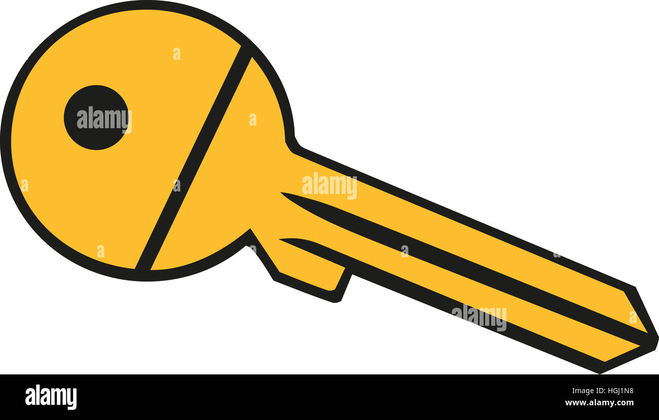 Yellow Key icon Stock Photo - Alamy
