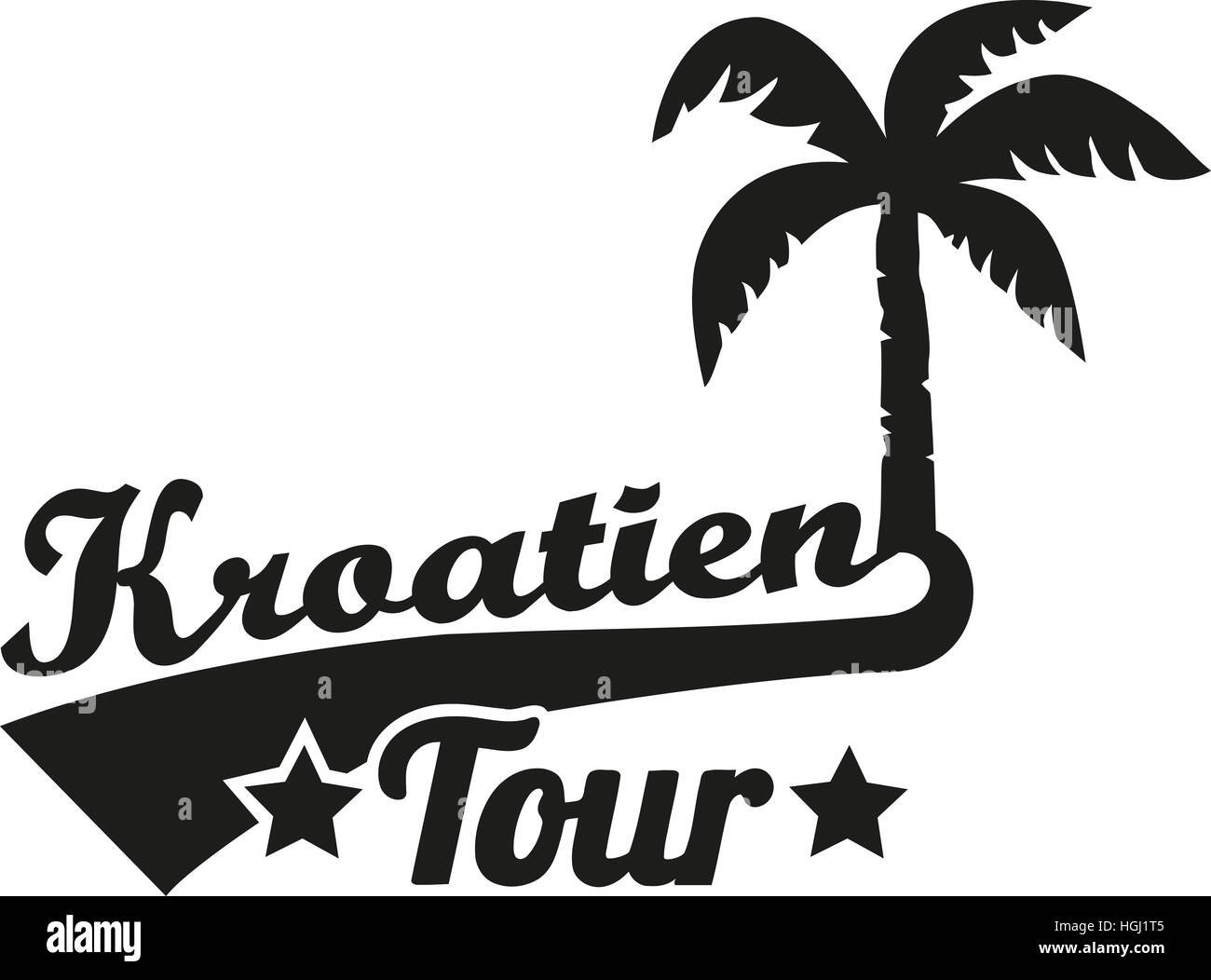 Croatia tour with palm - german Stock Photo - Alamy