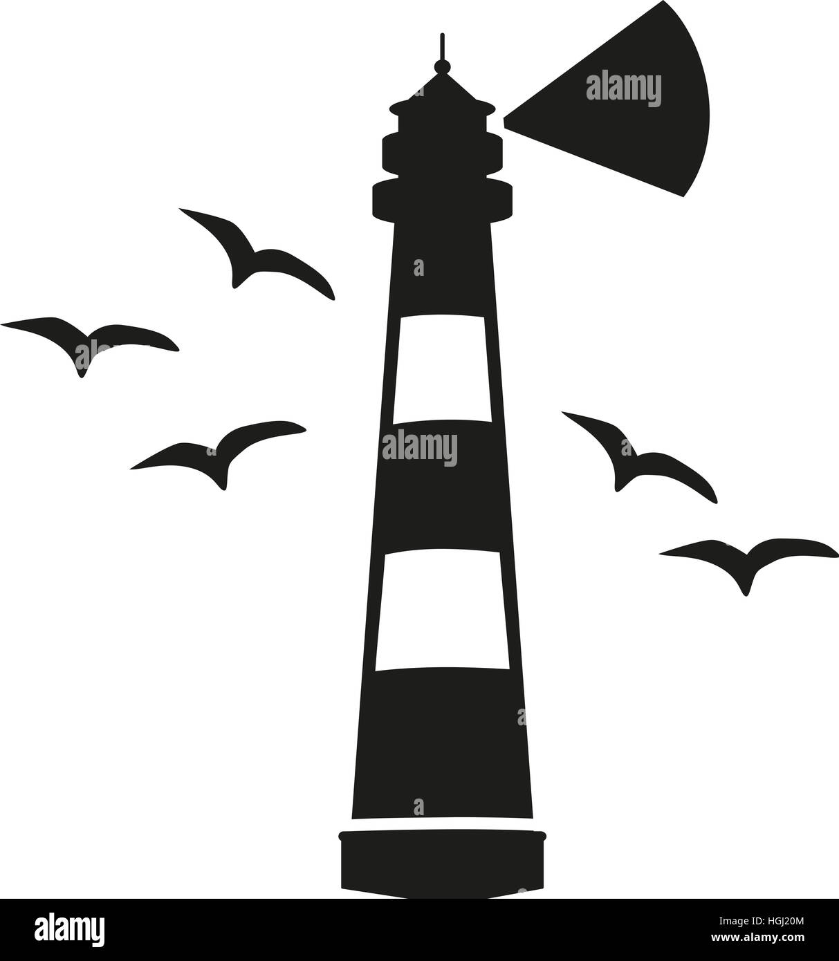 Lighthouse with seagulls Stock Photo - Alamy