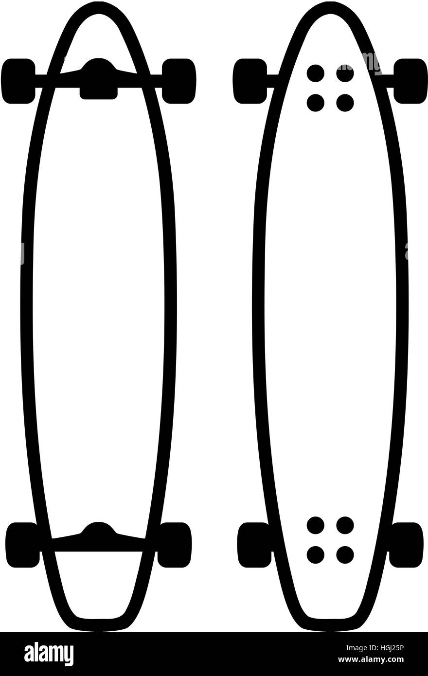 Longboard - Back and frontview Stock Photo - Alamy