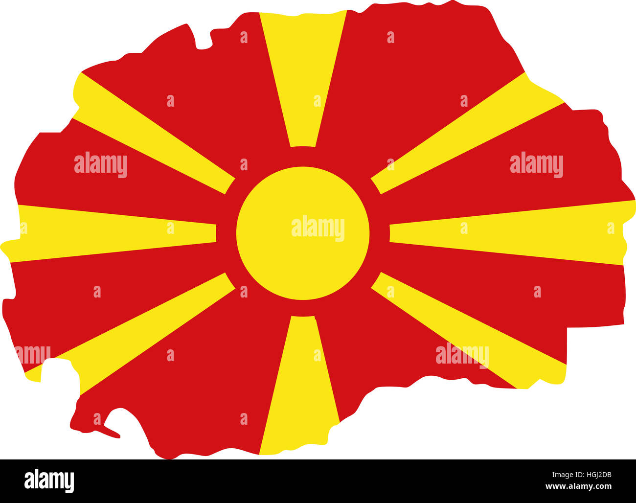 Macedonia map with flag Stock Photo - Alamy