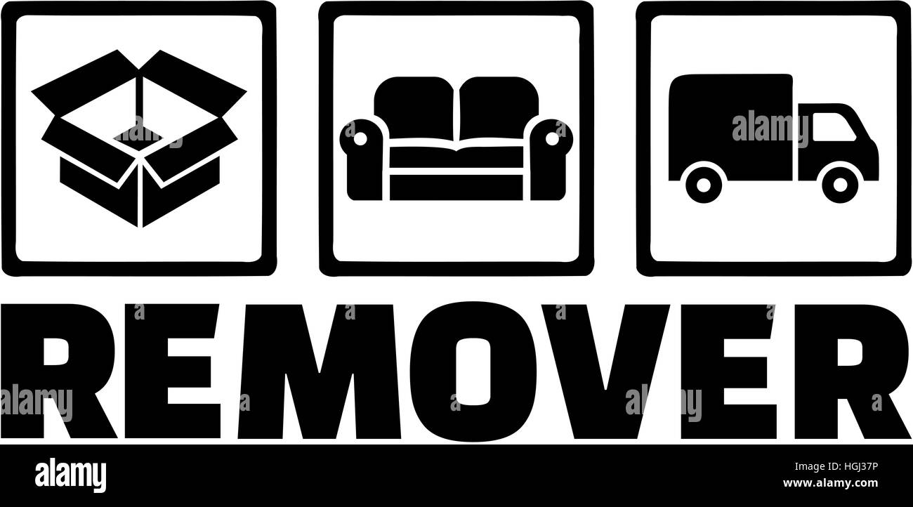 Remover job title with icons Stock Photo - Alamy