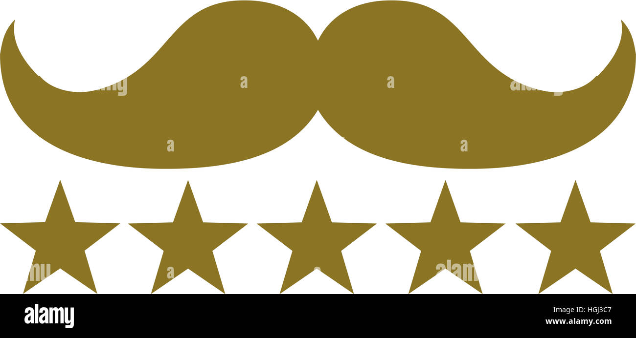 Mustache with five golden stars Stock Photo - Alamy