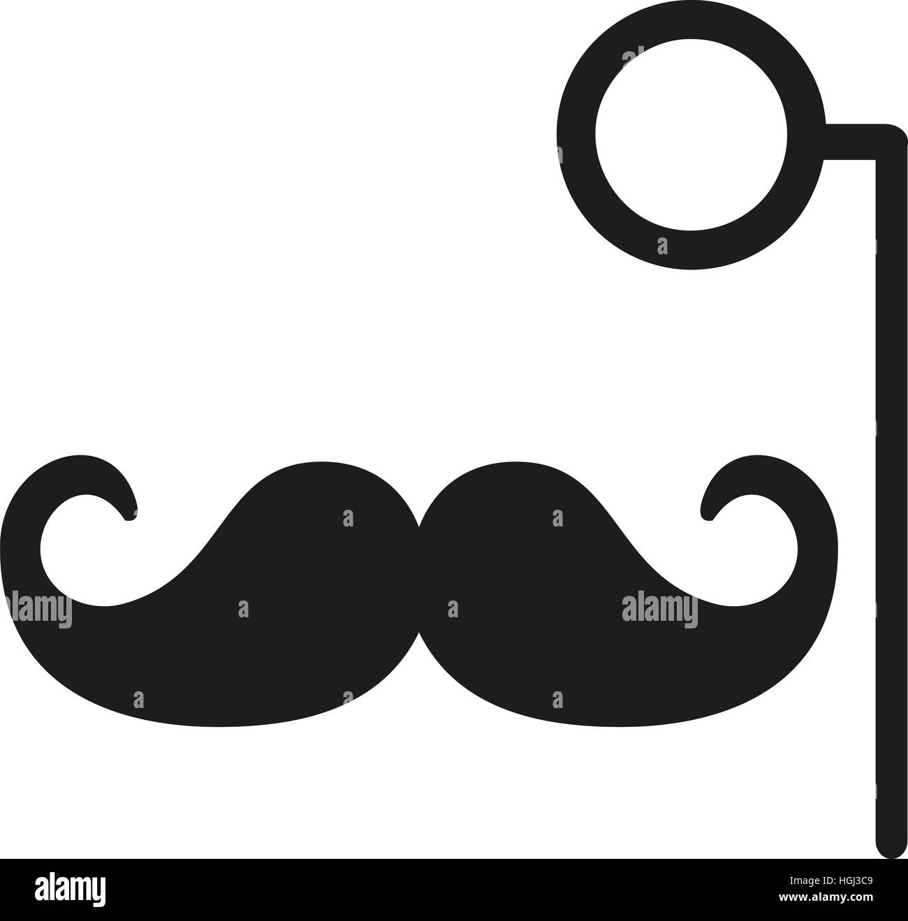 Mustache with monocle Stock Photo - Alamy