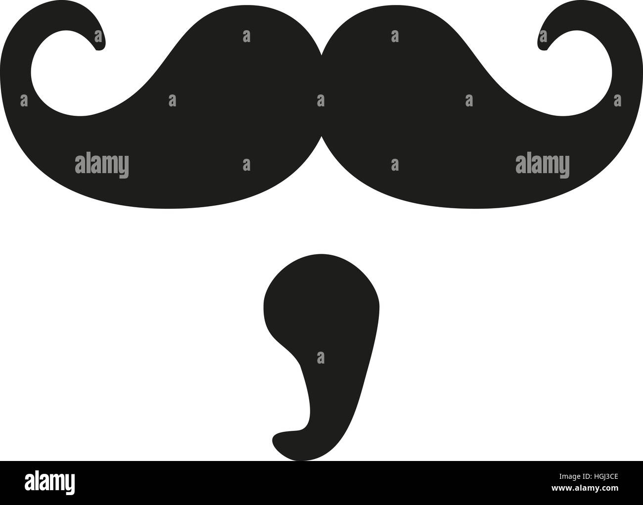 Retro mustache with chin beard Stock Photo - Alamy