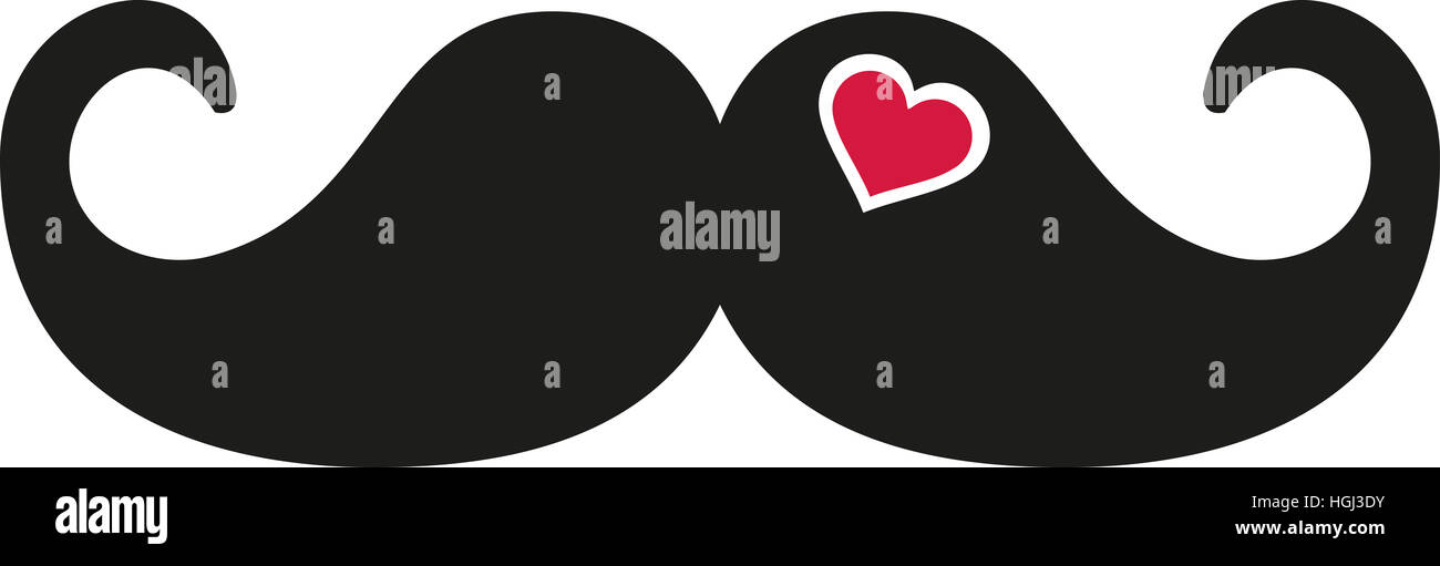 Mustache with cutout heart Stock Photo - Alamy