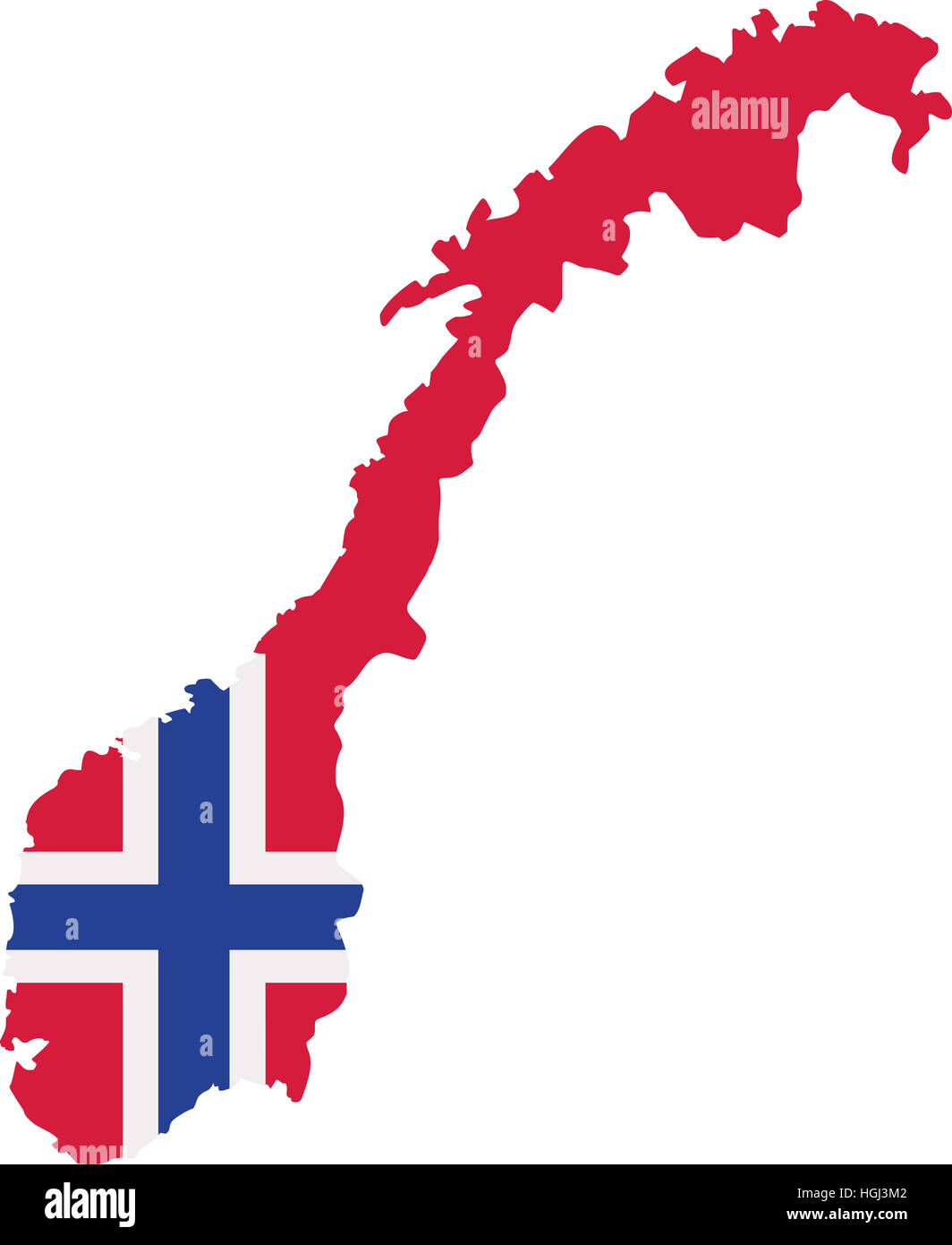 Norway map with flag Stock Photo - Alamy