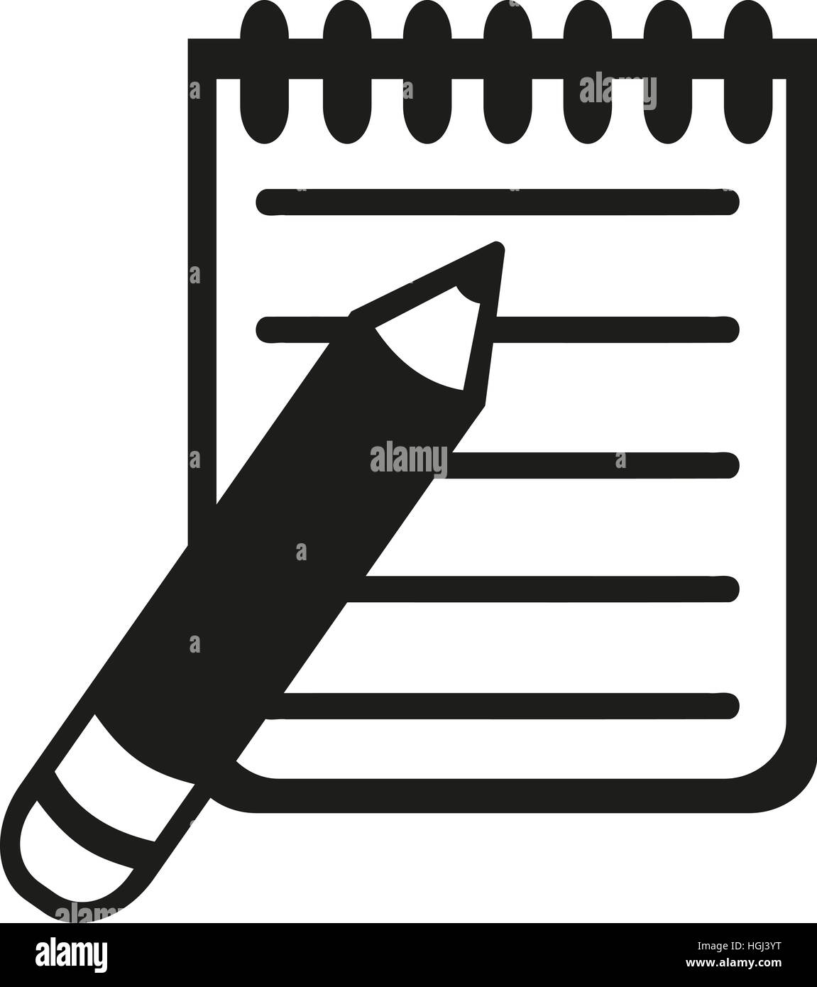 Notepad and pencil icon Stock Photo - Alamy