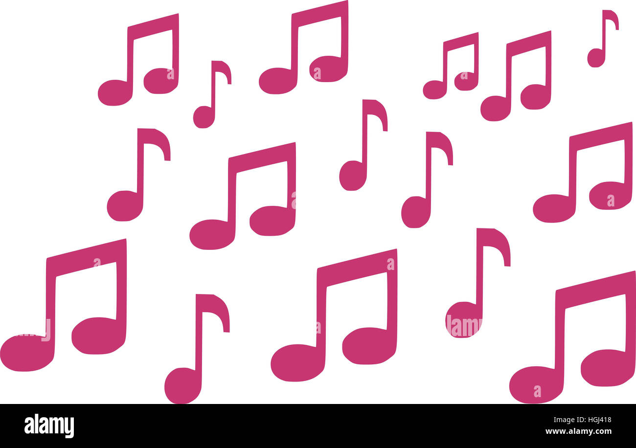 Pink Musical Notes Background