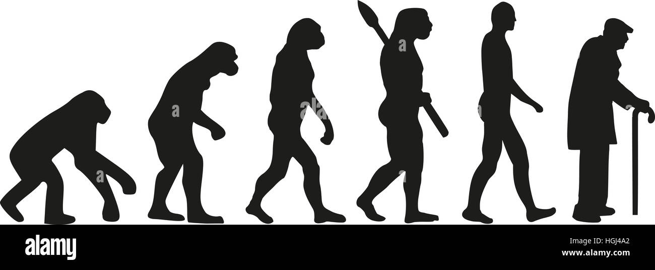 Evolution Of Man Silhouette High Resolution Stock Photography and ...