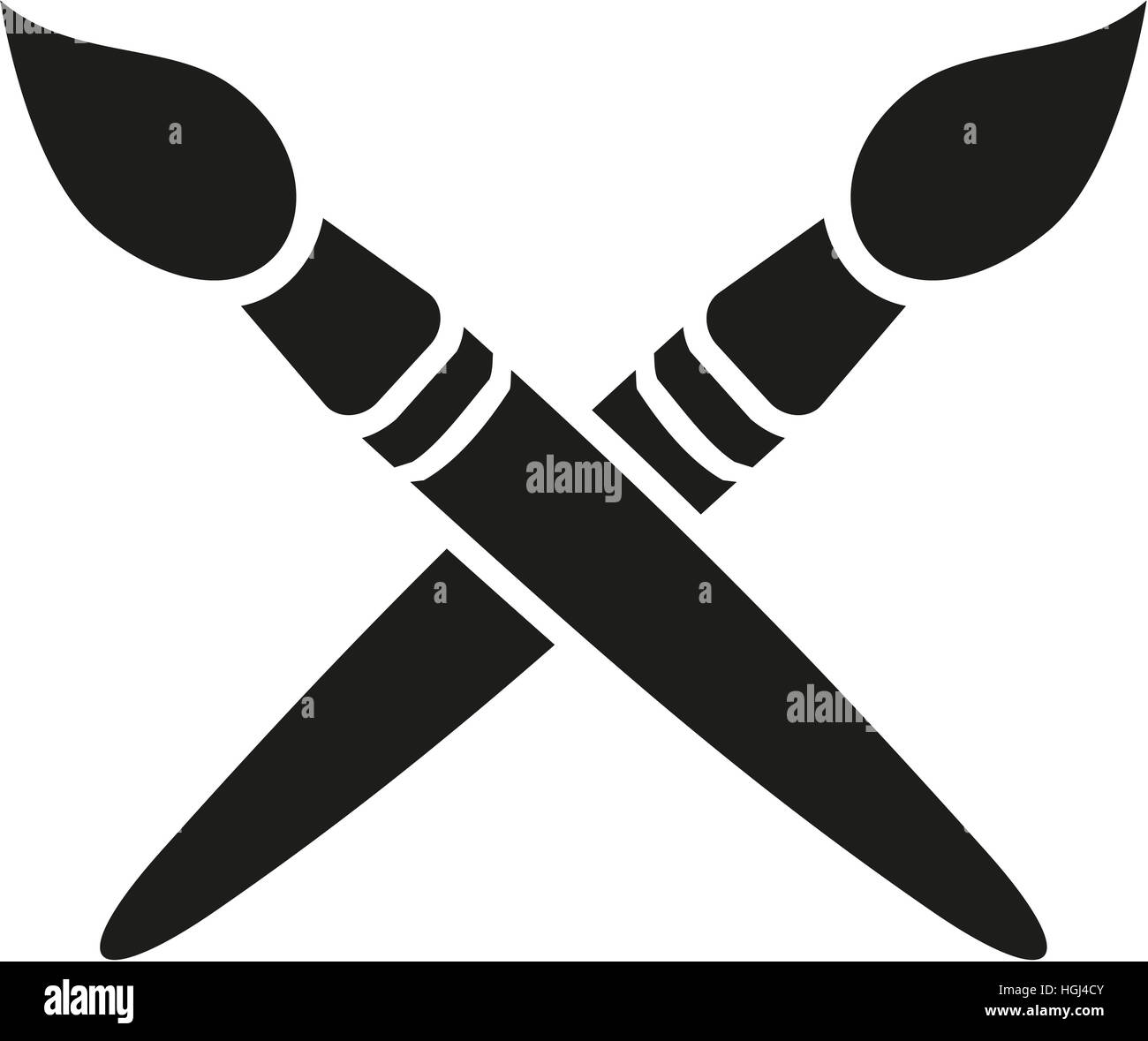 Crossed paint brushes Stock Photo - Alamy