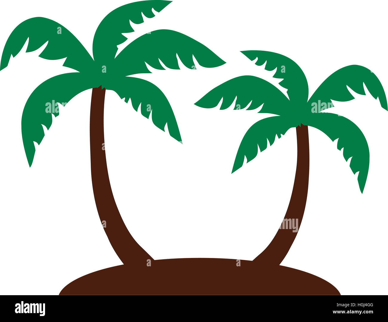 Two palm trees on an isle Stock Photo - Alamy