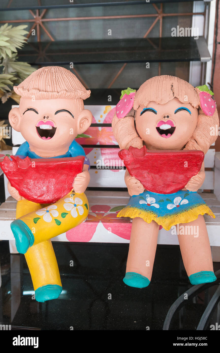 close up,Happy dolls for garden decoration ,process color Stock Photo ...