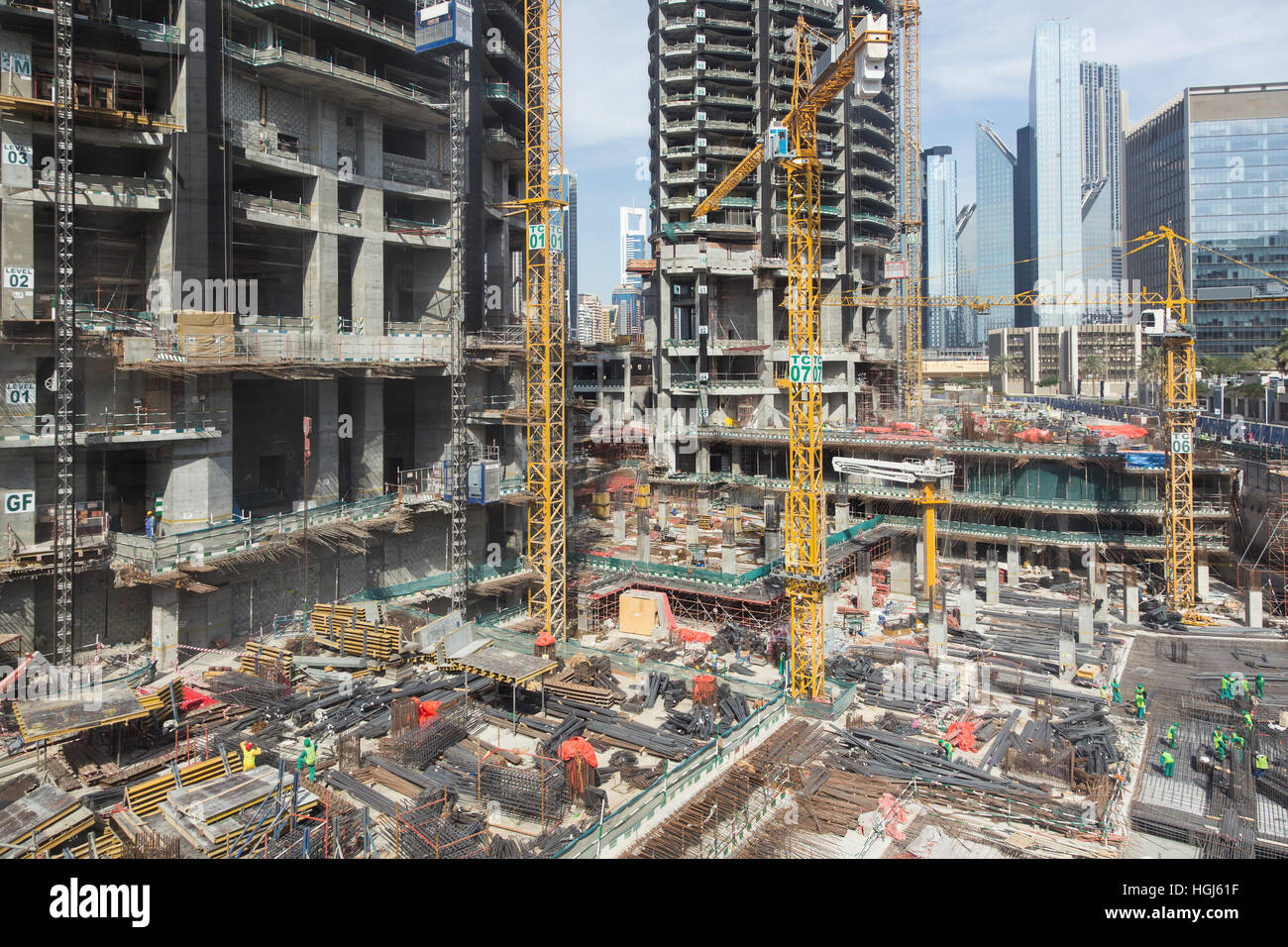 Modern building constraction site works Stock Photo - Alamy
