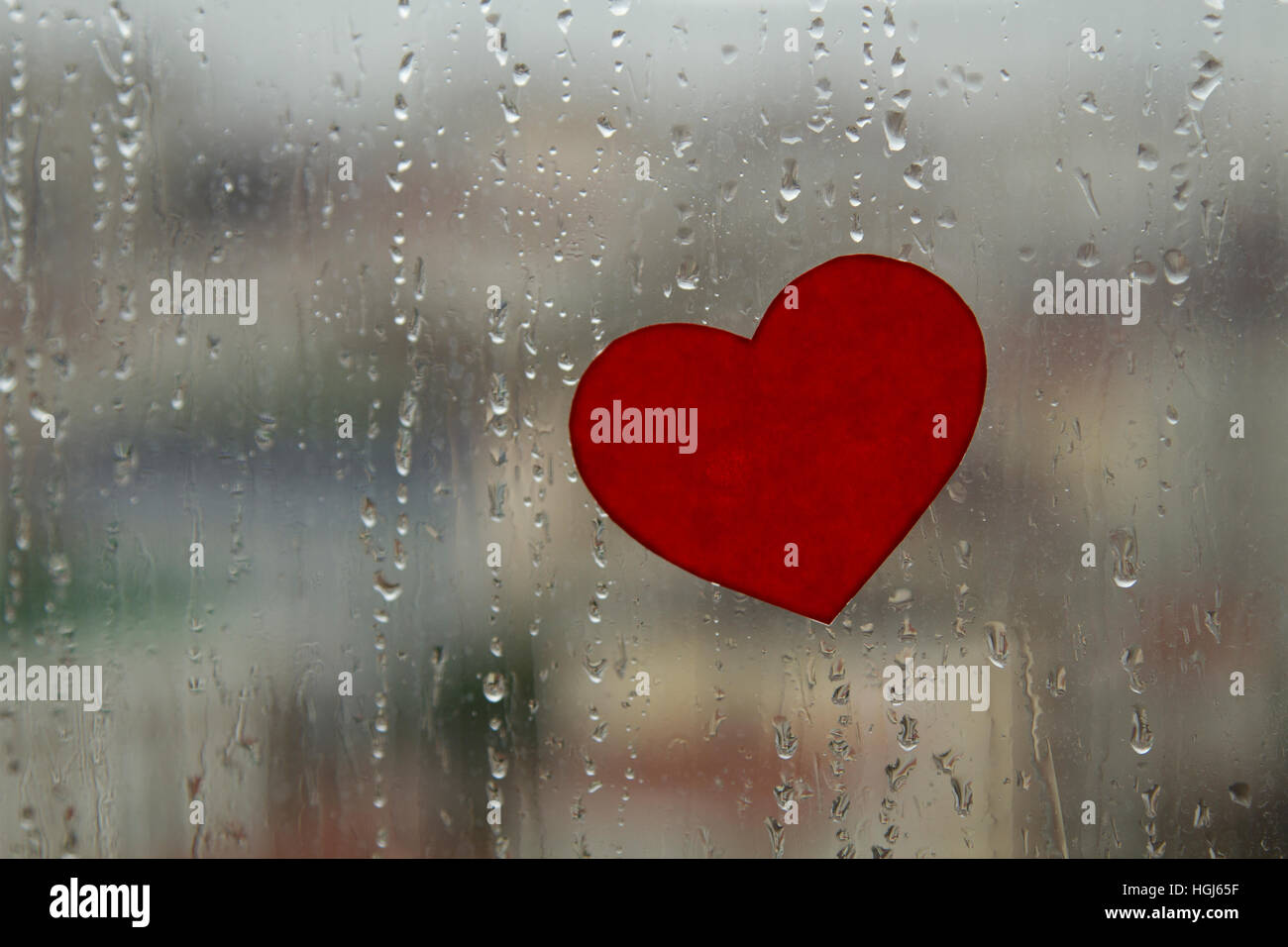 Rain window heart hi-res stock photography and images - Alamy