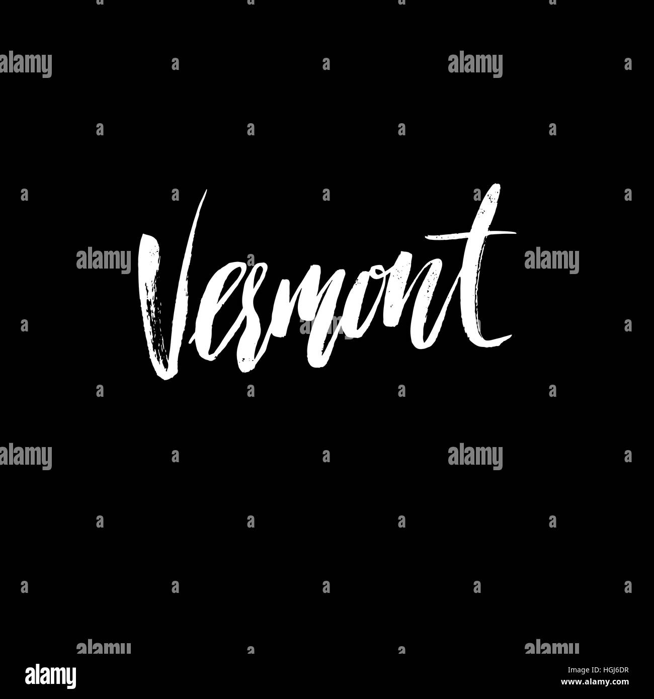 Vermont lettering. Retro typography print. Vintage text Stock Vector ...