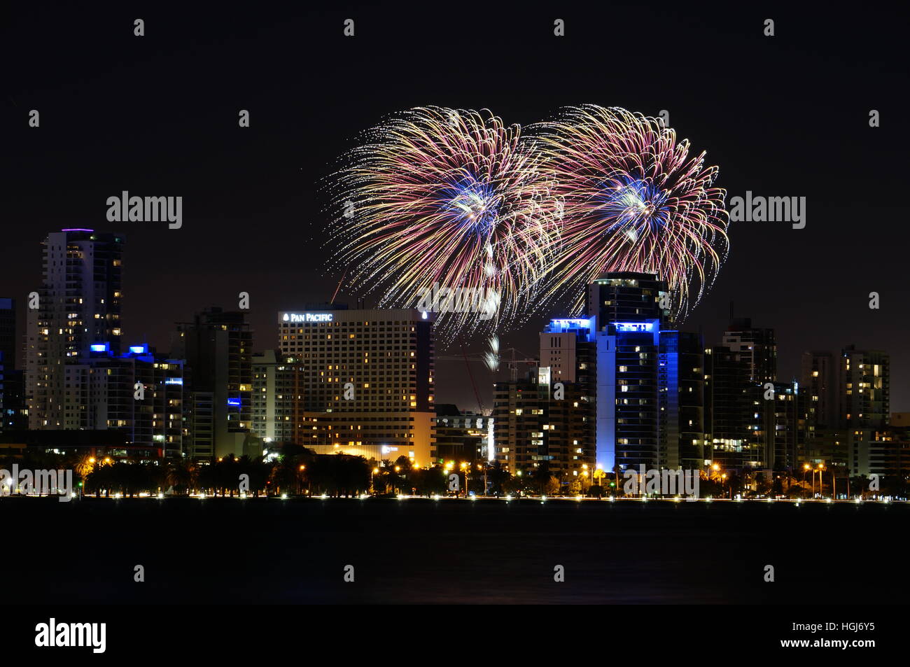 East Perth fireworks Stock Photo - Alamy